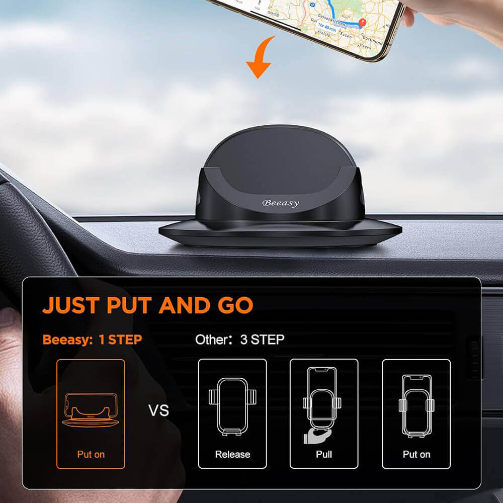 Beeasy 360 Rotatable Dashboard Car Phone Holder for GPS and iPhone