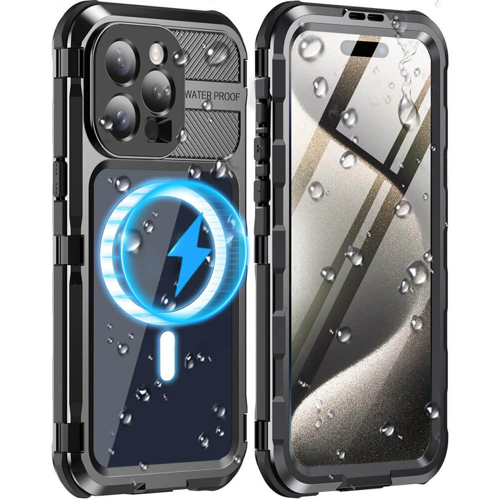 Beeasy iPhone 15 Pro Waterproof Metal Cases with Magsafe