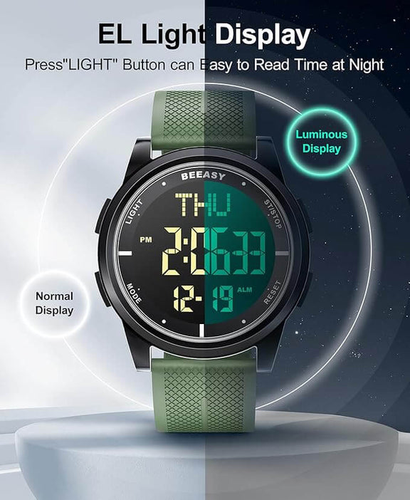 Ultra-Thin Digital Waterproof Watch with Metal Case – Beeasy AW02-1